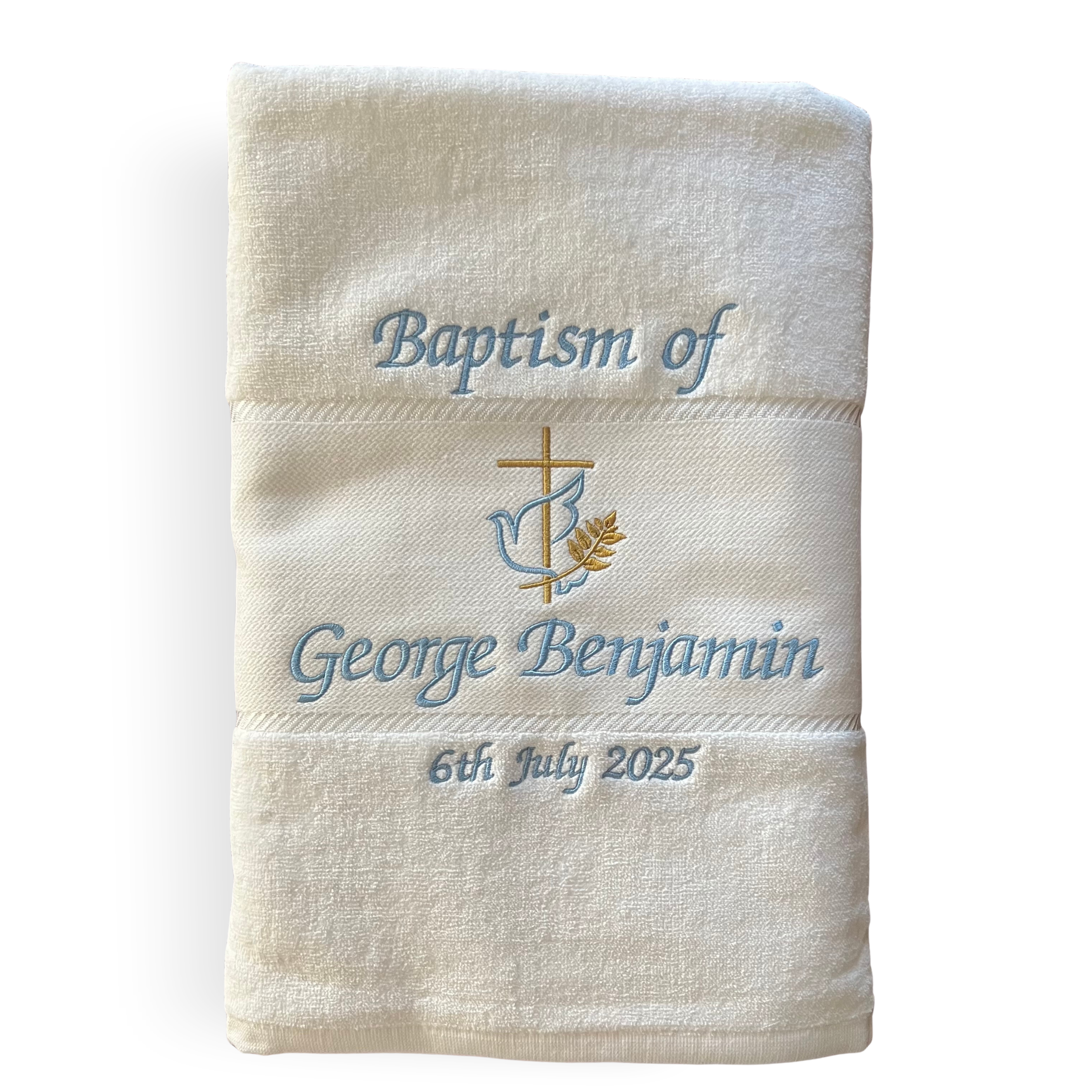 Customised Embroidered Baptism Towel - Boy – JMJ Catholic Products